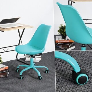 Swivel Armless Shell Desk Chair Modern Plastic Office Task Chair - Bed ...