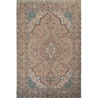 Tabriz Vintage Persian Area Rug Hand-Knotted Oriental Wool Carpet - 6'6 ...