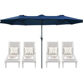 13FT Umbrella Outdoor Patio, Double sided Pool Umbrellas,Blue - Bed ...