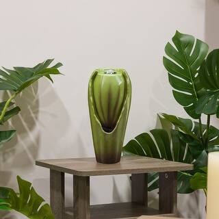 Alpine Corporation 12" Tall Indoor Ceramic Jar Tabletop Fountain with ...