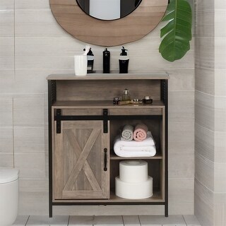 Retro Style MDF W/Triamine Iron Frame Sliding Door Drawing/Layer Rack ...