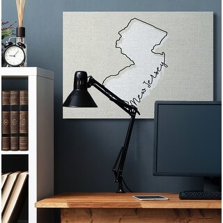 Stupell New Jersey Home State Map Neutral Print Design,16x20, Proudly ...