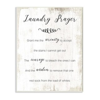 Stupell 'Laundry Prayer' Faith-inspired Funny Wood Wall Art - Black ...