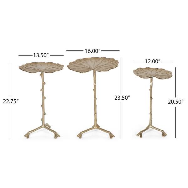 Tilley Boho Glam Handcrafted Aluminum Lily Pad Side Tables (Set of 3 ...