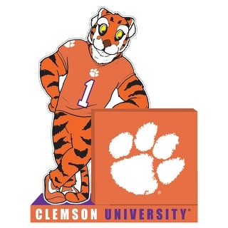 8 in. Wooden Mascot Statue with Team Logo, Clemson University - Bed ...