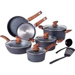 Kitchen Cookware Sets Nonstick, 12 Piece Pots and Pans Set Granite ...