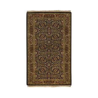 Hand Knotted Blue Fine Oriental with Wool Oriental Rug (2' x 4'3") - 2 ...