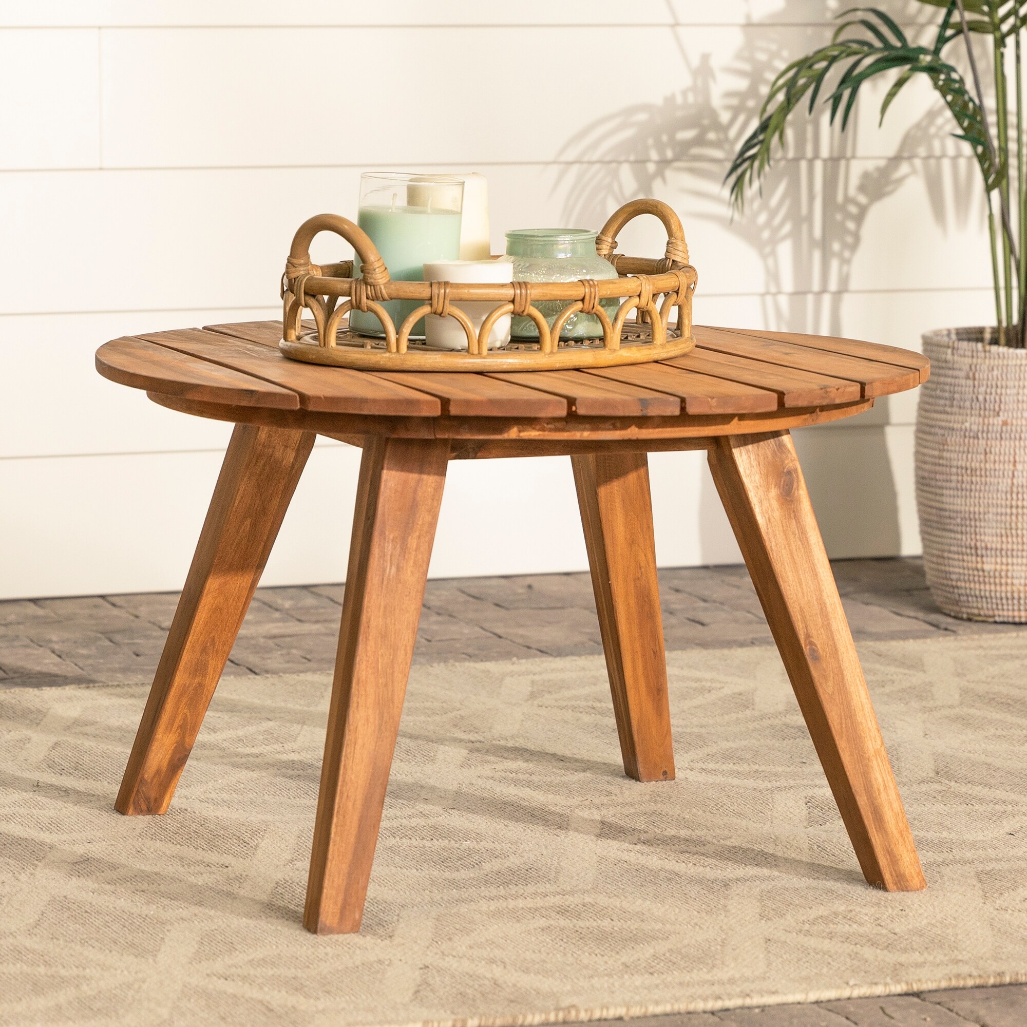 Middlebrook 30 inch Round Acacia Wood Outdoor Coffee Table Bed Bath Beyond 30278739