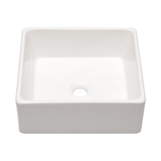 Lordear 15''x15'' Square Bathroom Vessel Sink Above Counter White Porcelain Ceramic Sink Art ...