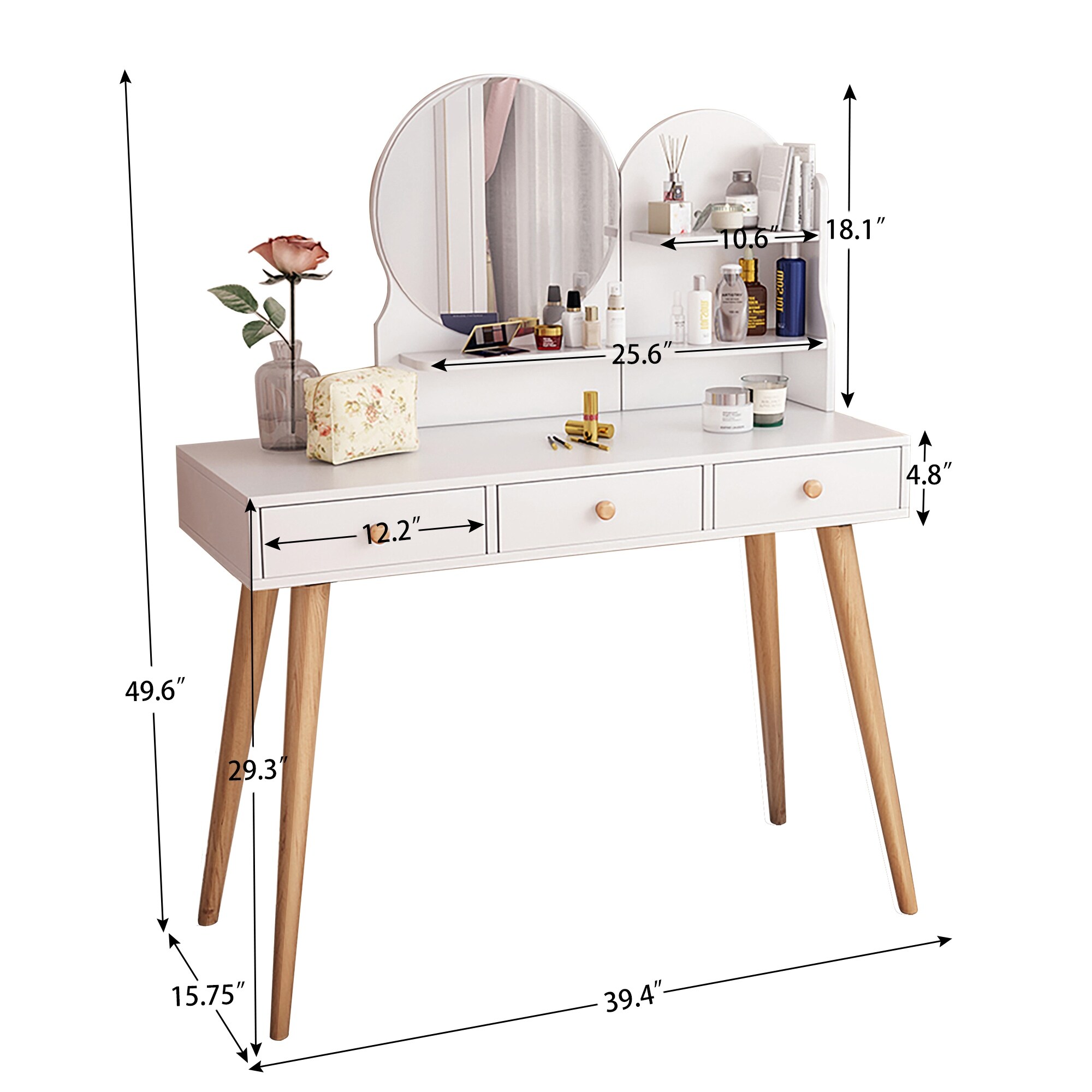 Vanity plus desk store