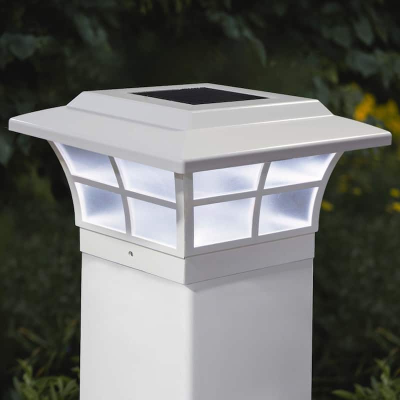 Classy Caps 5x5 White PVC Prestige Solar Post Cap (Set of 2) - On Sale ...