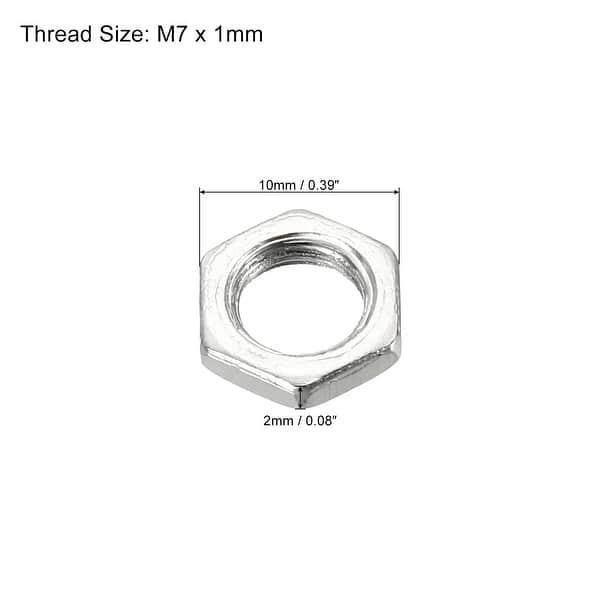30pcs M7x1.0 Steel Hex Nuts Zinc Plated Hardware Nuts Screw Bolt ...