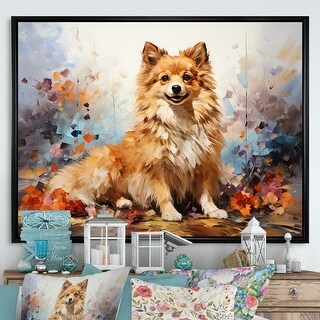 Designart "Pomeranian Poise I" Animals Dog Framed Wall Art Prints - Bed ...