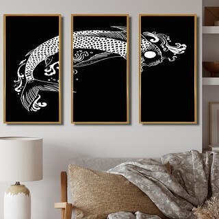 Designart "Chinoiserie Koi Fish I" Traditional Framed Canvas Wall Art ...