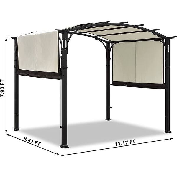 CoastShade 10x8 Pergola Gazebo Canopy Steel Frame with Retractable ...