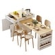 All-in-one Kitchen Island Dining Table Set with Power Outlet, Drawers ...