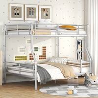 Heavy Duty Metal Bunk Bed Metal Structure Bedframe with Ladder and ...