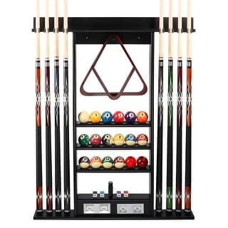 GSE™ 8-Pool Cue Wall Mounting Billiard Cue Rack, Hanging Wall Mounted ...