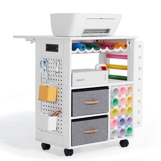 Organization and Storage Craft Table Rolling Craft Storage Cabinet with ...
