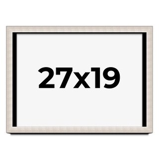 27x19 Shadow Box Frame Silver Real Wood Contemporary Shadowbox Display ...