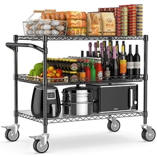 Heavy Duty 3 Tier Rolling Cart with Wheels, NSF Certified 1120LBS ...