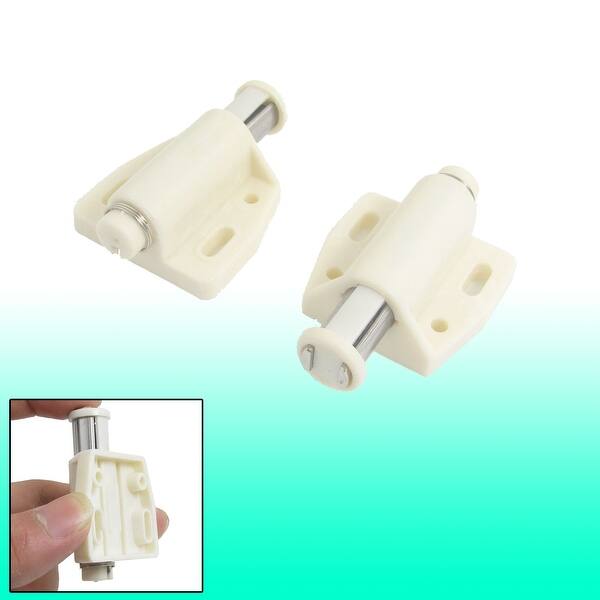 White Plastic Magnetic Chest Cabinet Door Stopper 2 Pcs - Beige - Bed ...
