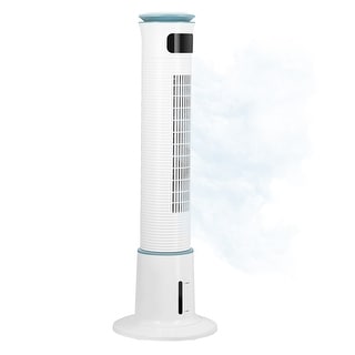 43 in.White 12 Speeds and 3 Modes Settings Standing Low Noise Mist ...