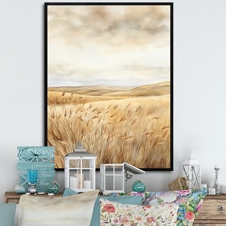 Designart "Prairie Beauty Unveiled " Prairies Framed Canvas Wall Art ...