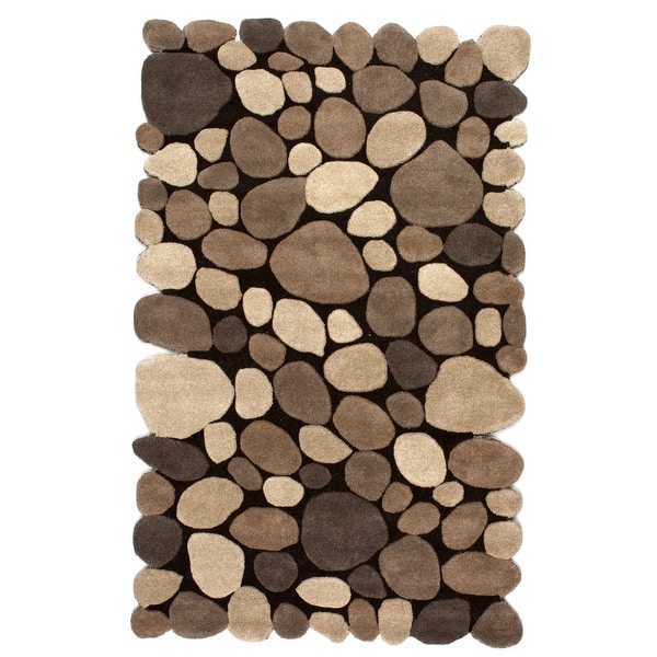 Brooklyn Rug Co Stones and Pebbles Wool Handmade Area Rug - Bed Bath ...