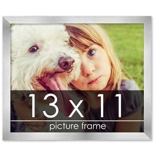 13x11 Frame Silver Pewter Wood Picture Frame with UV Acrylic, Foam ...