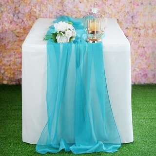 12 Piece Premium Chiffron Wedding Extra Wide Table Runners Turqoise ...