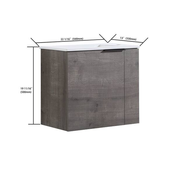 Floating Bathroom Vanity with 22 Inch Sink and Soft Close Door - Bed ...