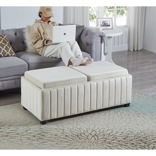 45 inch Wide Contemporary Square CubeStorage Ottoman Bench - Bed Bath ...