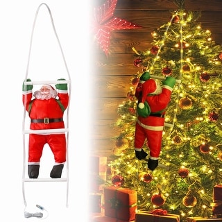 Santa Claus Climbing Ladder LED Xmas Decor - Bed Bath & Beyond - 39392581