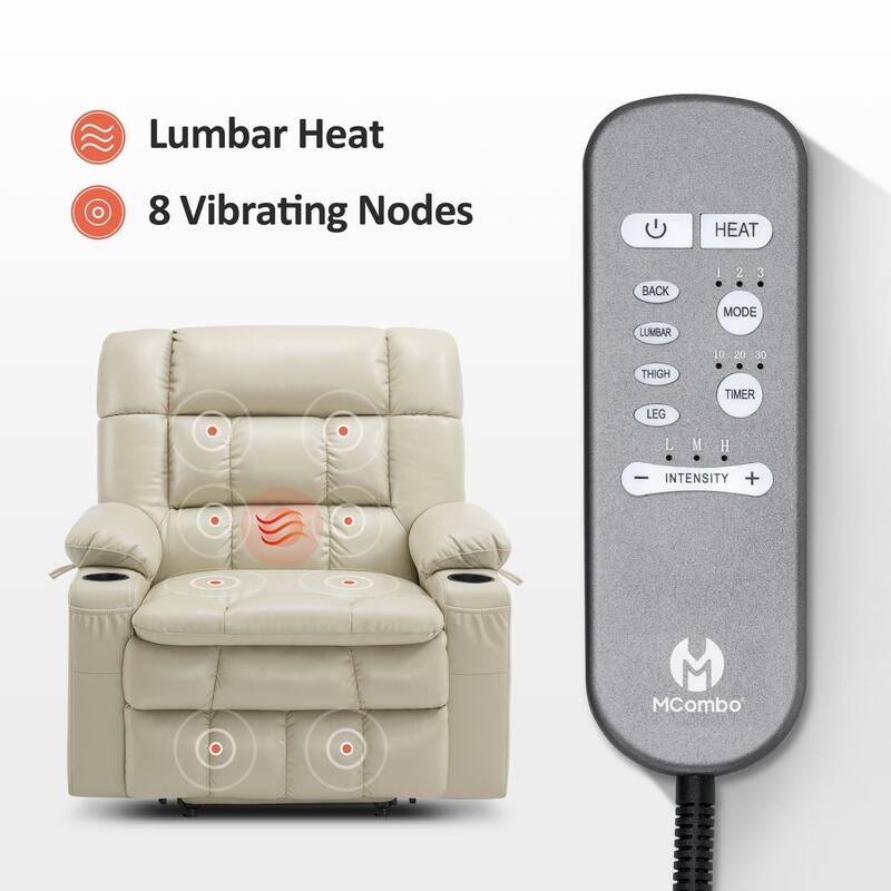 MCombo Dual Motor Power Lift Recliner Chair sofa with Massage and Heat ...