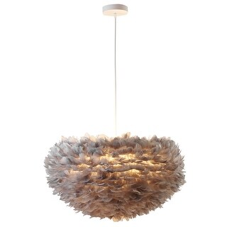 White Iron Ceiling Fixture With Grey Goose Feather - Bed Bath & Beyond ...