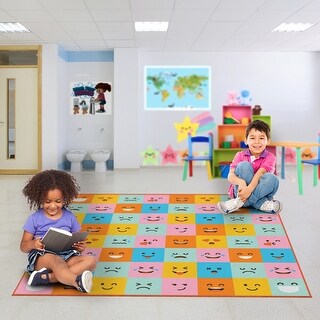 Deerlux 6 ft. Social Distancing Colorful Kids Classroom Seating Area ...
