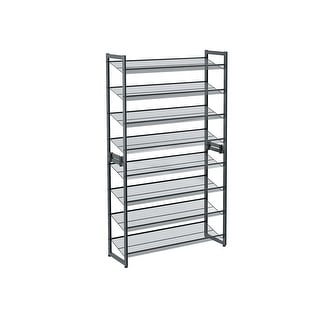 8-Tier Shoe Rack, Set of 2 Stackable 4-Tier Shoe Organizers, Metal Mesh ...