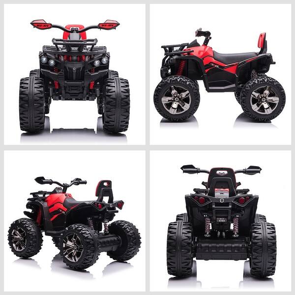 ATV Ride-on Four-Wheeler Toy Car with Music, Realistic Headlights, Wide ...