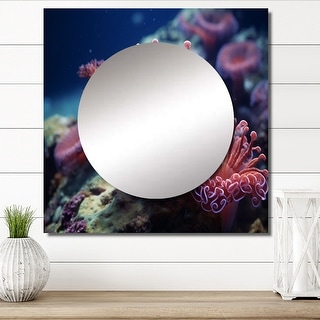Designart "Colorful anemone reef" Coastal Coral Under Water Wall Mirror ...