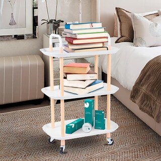 3 Layer Kitchen Storage Shelf Trolley Utility Cart Metal Rack Mobile ...