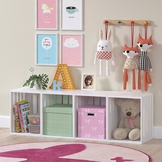 Kids 4 Cube Toys Storage Bins, Adjustable Children’s Toy Box Storage ...