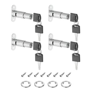 Push Plunger Locks Zinc Alloy Chrome Finish Desk Drawer Lock Keyed ...