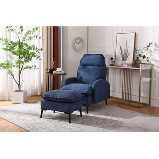 Multi-Angle Recliner with Ottoman and Adjustable Backres, Comfy Lounge ...