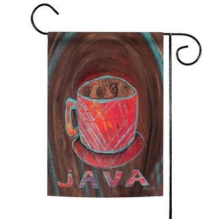 Oil Pastel Morning Cup "Java" Outdoor Garden Flag 18" x 12.5" - Bed ...