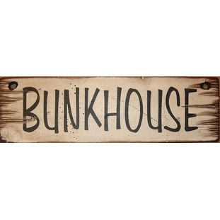 Cowboy Signs Wood Wall Hanging Western Bunkhouse White Brown - Bed Bath ...