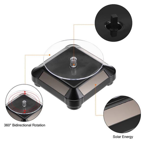 2pcs Solar Display Stand Turntable 360 Degree Rotating Double Use ABS ...