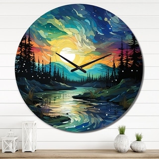 Designart "Landscape Aurora Borealis Natures VII" Aurora Borealis ...
