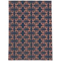 RASPBERRY ARABESQUE NAVY ROSE Area Rug by Kavka Designs - Bed Bath ...