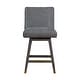 Basila Swivel Bar Stool, Upholstered Counter Height Chair with Solid ...